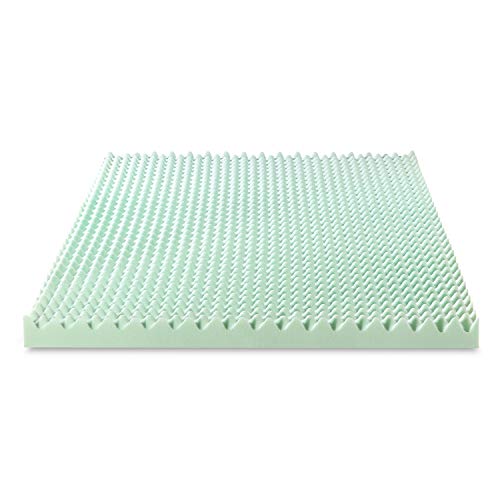 Best Price Mattress 4 Inch Egg Crate Memory Foam Mattress Topper with Calming Aloe Infusion, CertiPUR-US Certified, Full, Green