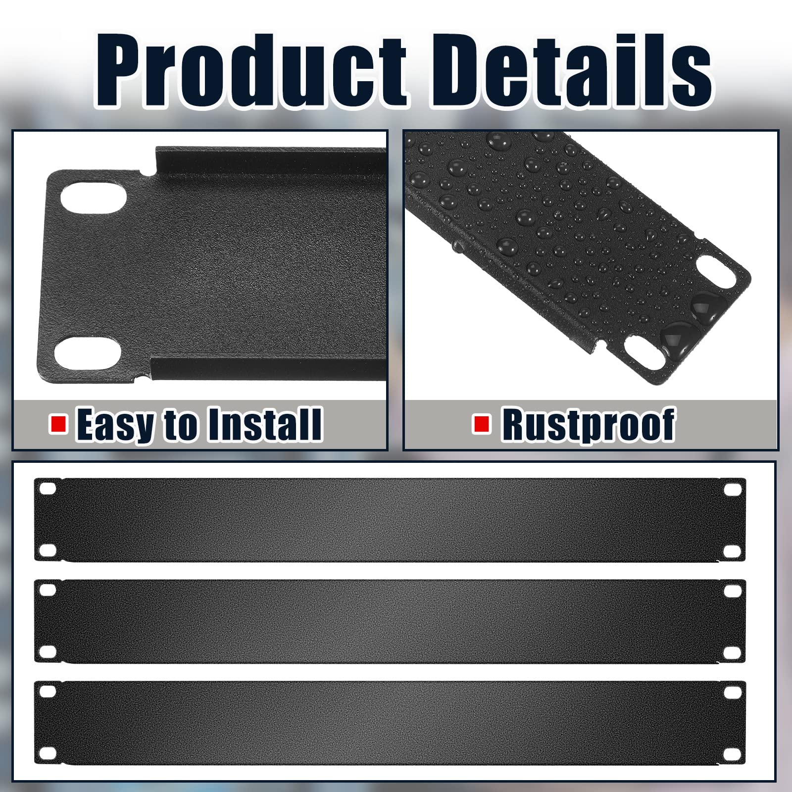 10 Pieces Blank Panel Metal Rack Mount Filler Panel Blank Rack Mount Panel Flat Panel Metal Disassembled Blank Panel for 19 Inch Server Rack Cabinet or Enclosure(2 U)