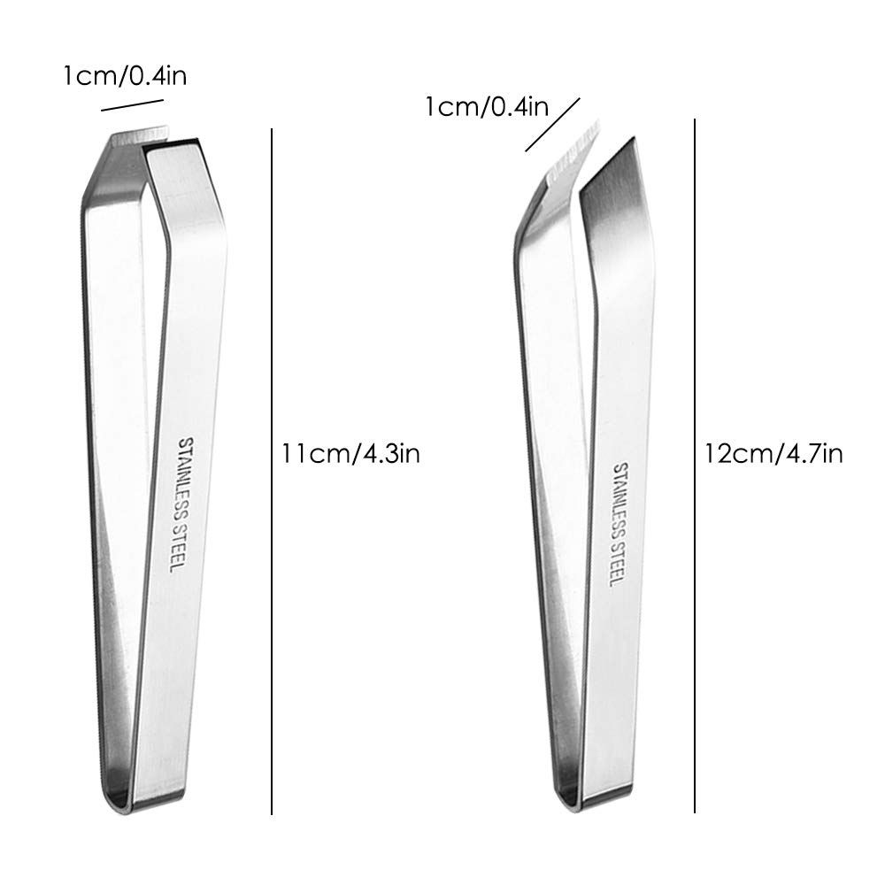 3 Pcs Fish Bone Tweezers, Stainless Steel 2 Flat and 1 Slant Tweezers, maxin Pliers Remover Tool for Remove Fish Bones, Needle Dones, Scales