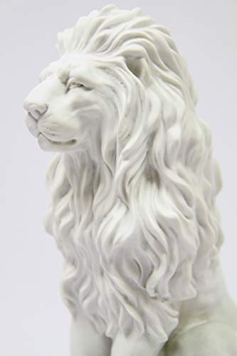 15" Sitting Down Aggressive Lion Statue Figurine Figure Vittoria Collection Made in Italy Indoor Outdoor Garden