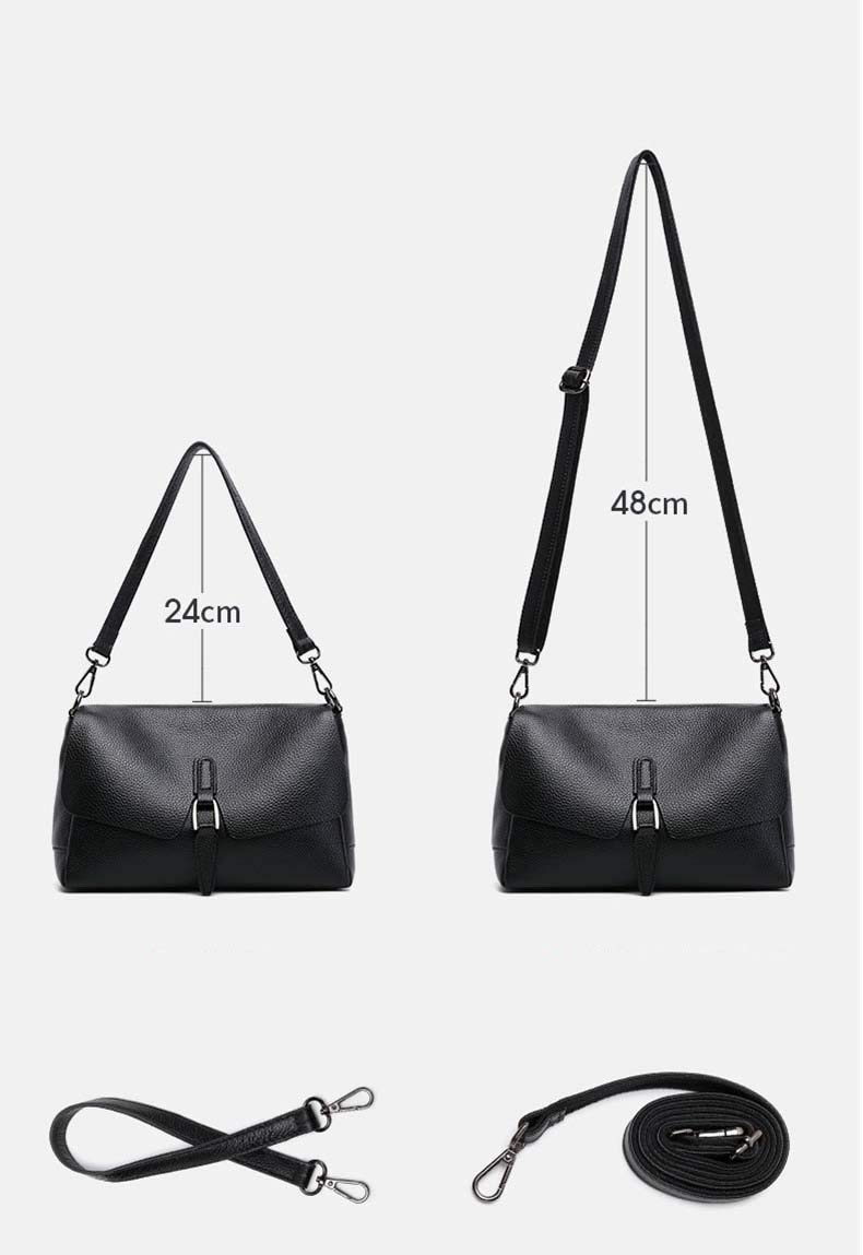 100% Women genuine leather small shoulder bag purse soft full grain leather middle aged lady crossbody bag handbag (Purple)