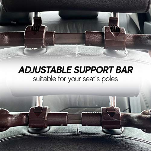 Caujon Car Headrest Pillow - Adjustable, Easy to Install, Side Cushion Car Seat Head Support for Kids and Adults, Car Sleeping Side Pillow for Travelling (Coffee)