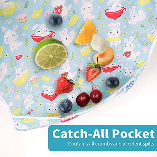 3 Pcs Long Sleeved Bib Set | Baby Waterproof Bibs with Pocket Bundle | Toddler Bib with Sleeves and Crumb Catcher | Stain and Odor Resistance Play Smock Apron - Pack of 3 | 6-24 Months