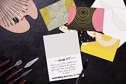 Better Office Products 100-Pack All Occasion Greeting Cards, Modern Art Designs, Assorted Blank Note Cards, 4 x 6 inch, 6 Exclusive Abstract Designs, Blank Inside, with Envelopes