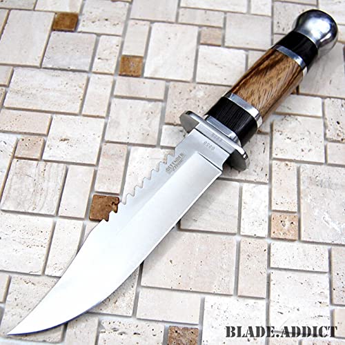10.5" Stainless Steel Survival Skinning Hunting Knife Wood Camping Skinner