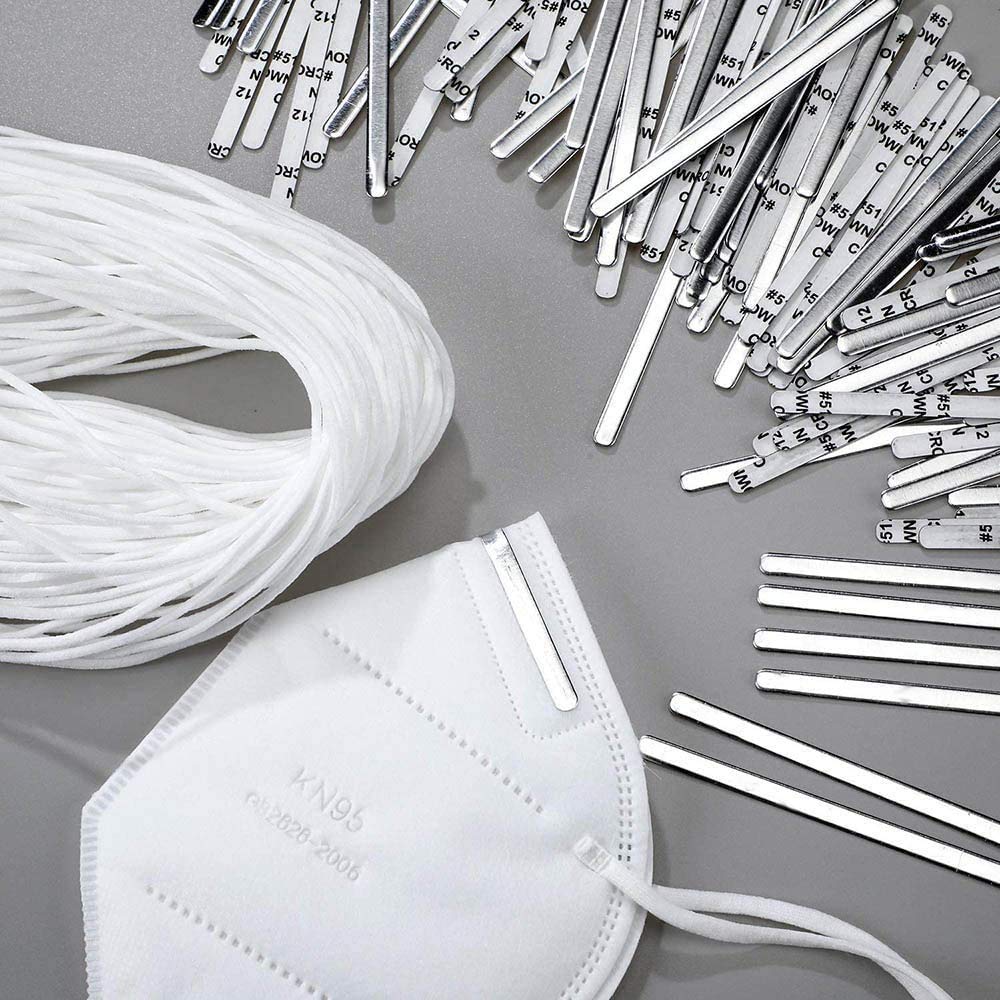 100 PCS Nose Bridge Strips, Aluminum Metal Nose Strip, Shed Protector, Adjustable Nose Clips Wire for DIY Face Making Accessories for Sewing Crafts
