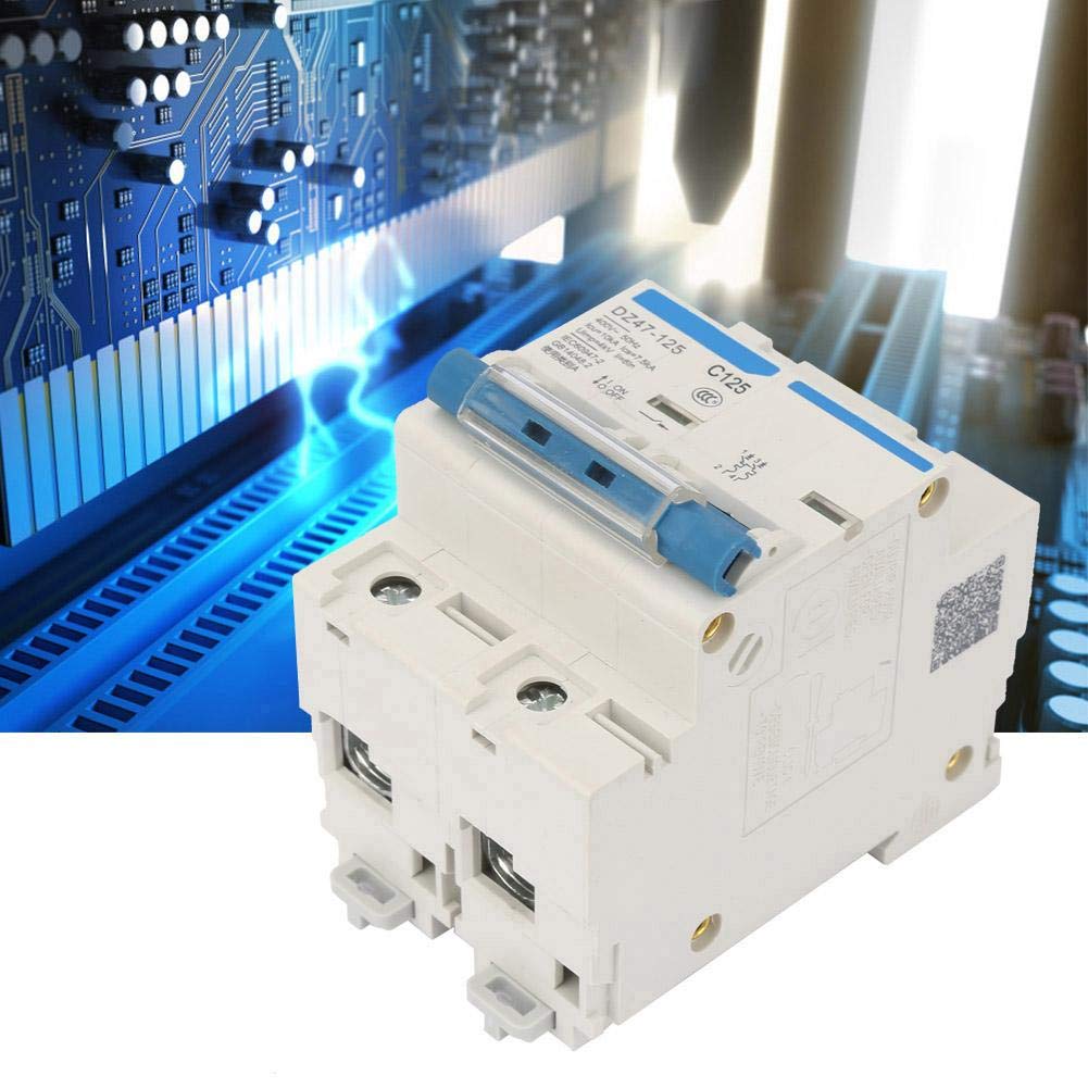 Current Circuit Breaker, DZ47-125 2P Current Miniature Circuit Breaker 400V 80/100/125A Leakage Protection Switch Supplemental Protection(125A)