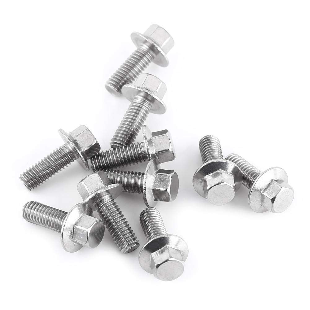 10pcs M8 Flanged Hex Head Bolts Flange Hex Screws 304 Stainless Steel Hex Screws Bolts Fasteners Hex CoverHead with Flange Silver (M8X16) ďťż