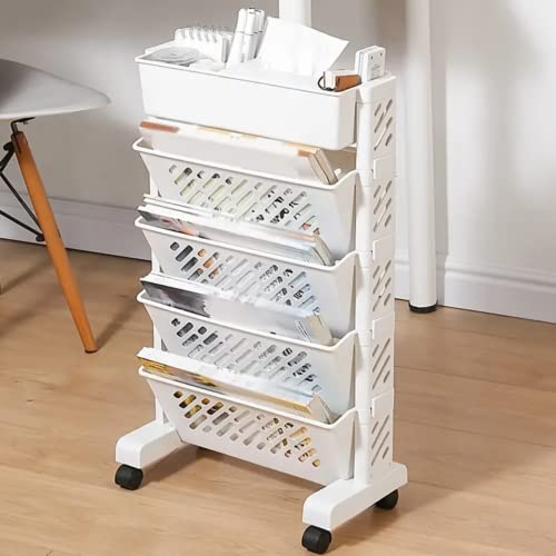 1pc, Removable Table Side Storage Basket, Compact Desk Storage Organizer with Caster Wheels (6)