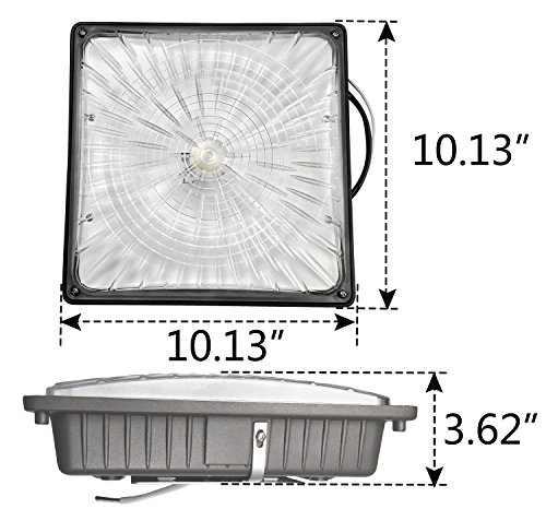 1000LED 4 Pack LED Canopy Light, 65W 8,000Lm 300W HID/HPS Equal, 10" x 10", LED Shop Light, 5000K, AC100-277V, Waterproof IP65, Gas Station Canopy Light