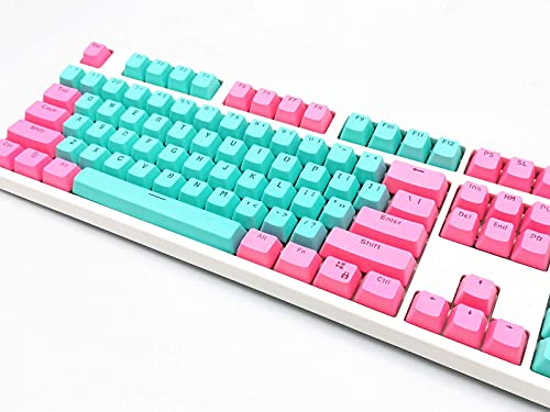 104 Keys Miami PBT Doubleshot Backlit Keycaps ANSI/ISO Keyset OEM Profile for 60%/87 TKL/104/108 Cherry MX Switches Gaming Mechanical Keyboards (Miami)