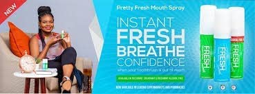 3 Pack of Pretty Fresh Instant Breath Freshener Mouth Spray Fresh Mint,Fights Bad Breath.