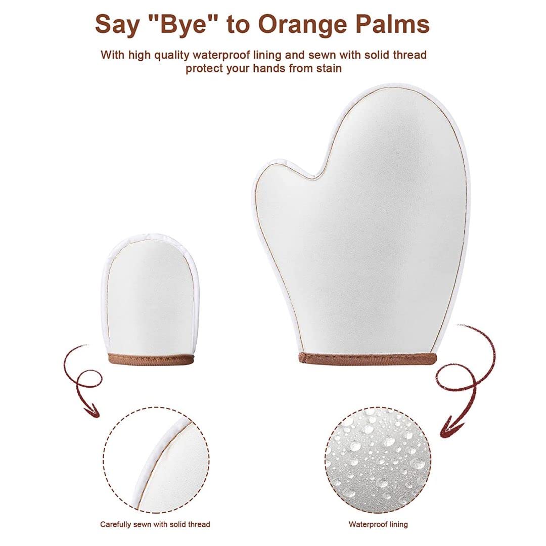 CeleCily Self Tanning Mitt Applicator - 3 in 1 Tanning Mitts Self Tanner Mitt Applicator Self Tanning Glove for Self Tan Mit Sunless Tanner Mitt Self Tanner Glove With Thumb Ultra Soft Spray Tan Mitt