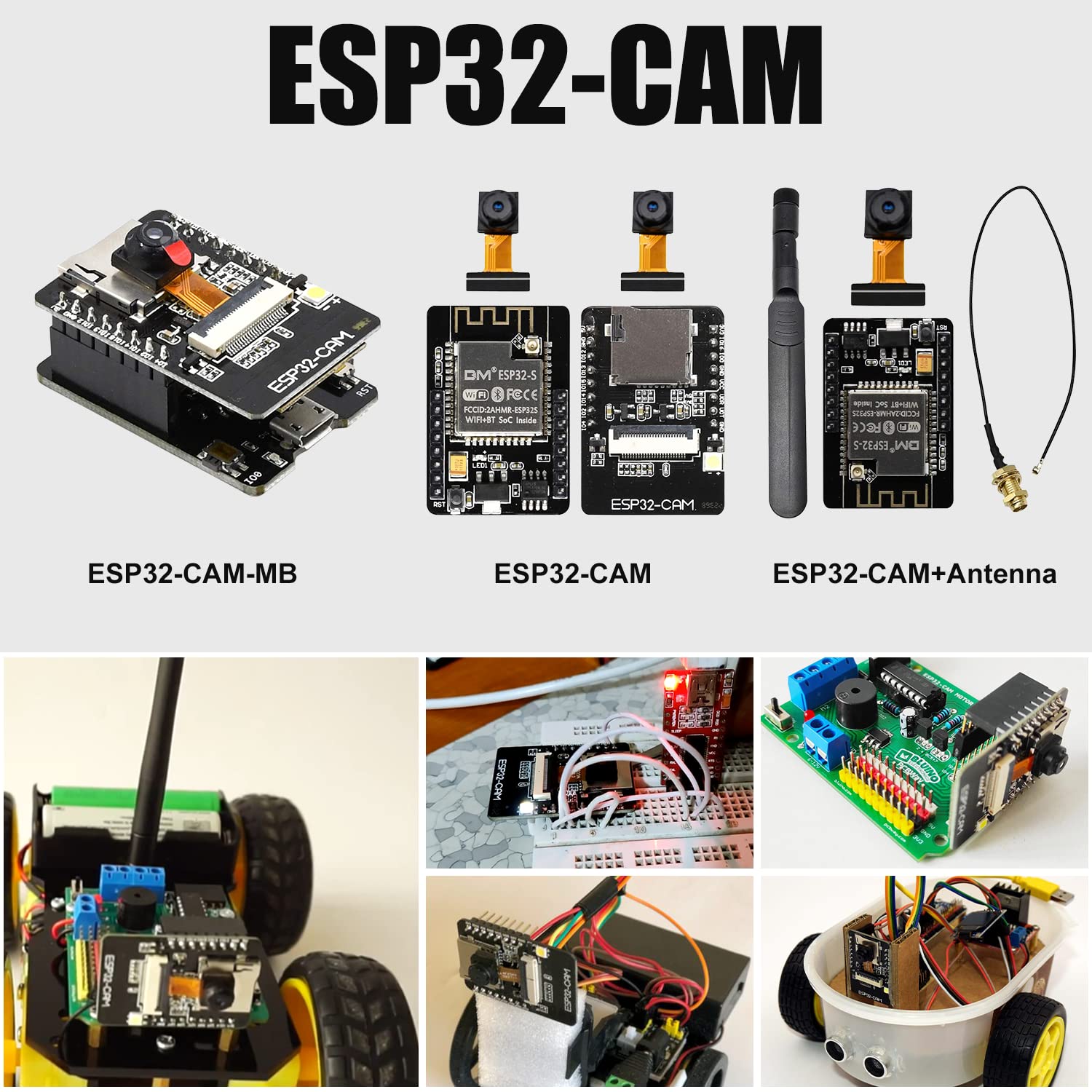 2PCS ESP32-CAM-MB, Aideepen ESP32-CAM W BT Board ESP32-CAM-MB Micro USB to Serial Port CH-340G with OV2640 2MP Camera Module Dual Mode