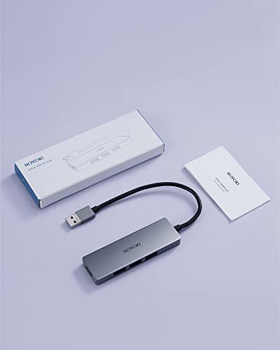USB Hub for Laptop HOYOKI USB 3.0 Hub,Portable Aluminum Data USB Splitter with SuperSpeed 5Gbps Ultra-Slim USB Port Expander for MacBook Pro/Air, Dell, Chromebook 4