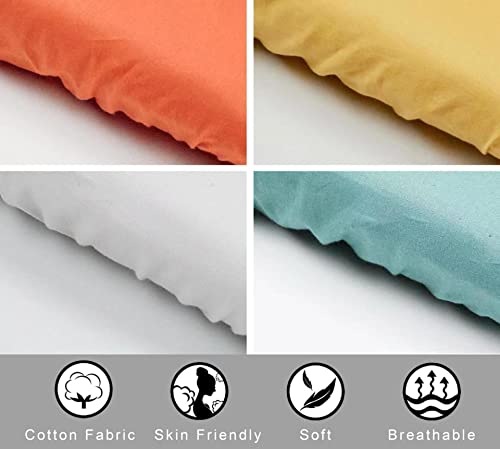4 Pack Bassinet Fitted Sheets 33x20 Fits Baby Delight, Mika Micky, KoolaBaby, Dream On Me, ANGELBLISS and Rectangle Bedside Sleeper Mattress, Soft and Breathable Cotton
