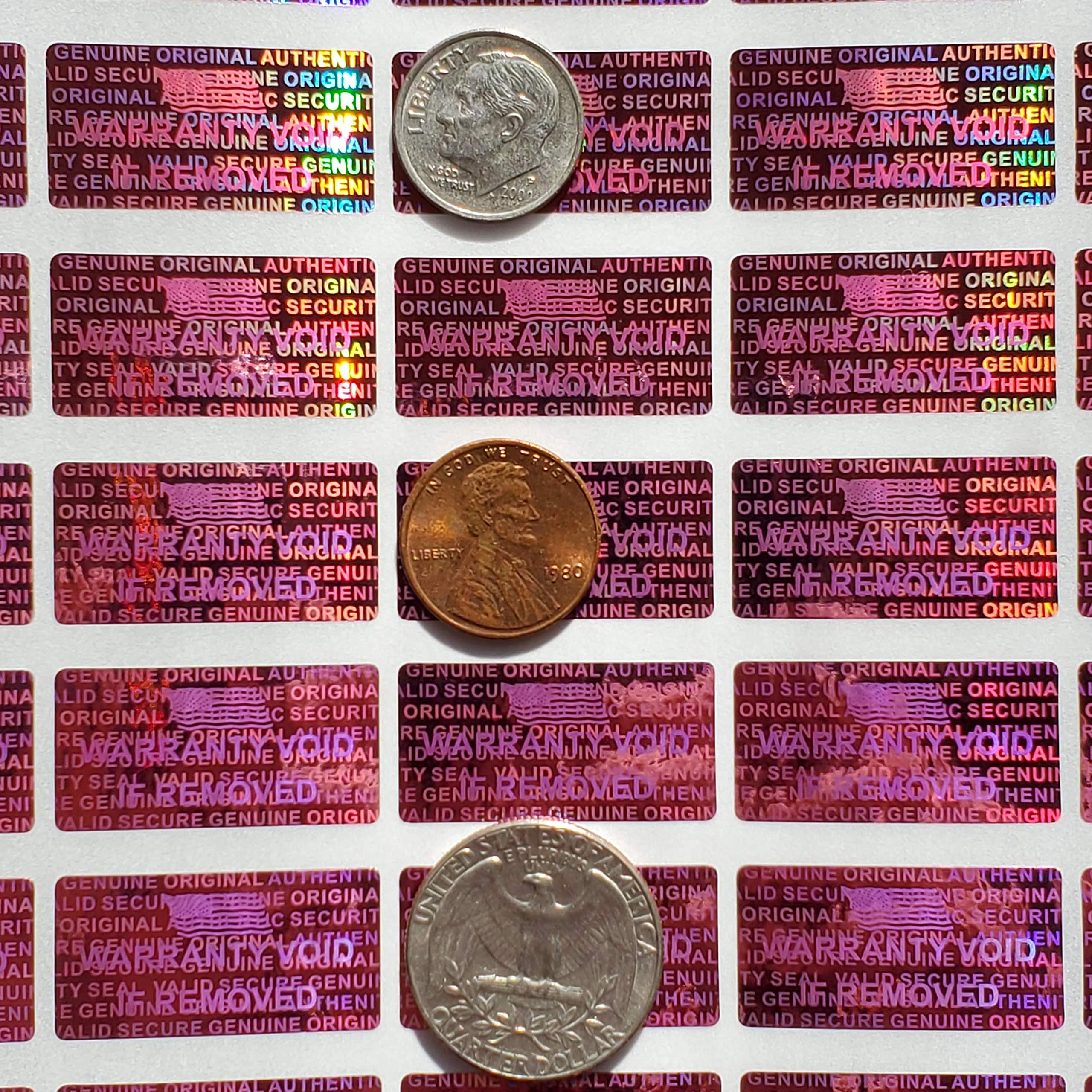1000 Hologram Seal Pink Tamper Evident Labels Stickers 15 mm x 30 mm-(Pink)