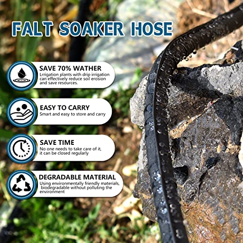 4 Pack Flat Soaker Hose 25FT for Garden Beds, Cloth Soaker Hose for Efficient & Effective Watering of Plants β Garden Soaker Hoses with Heavy Duty & Easy to Install (25ftx4)