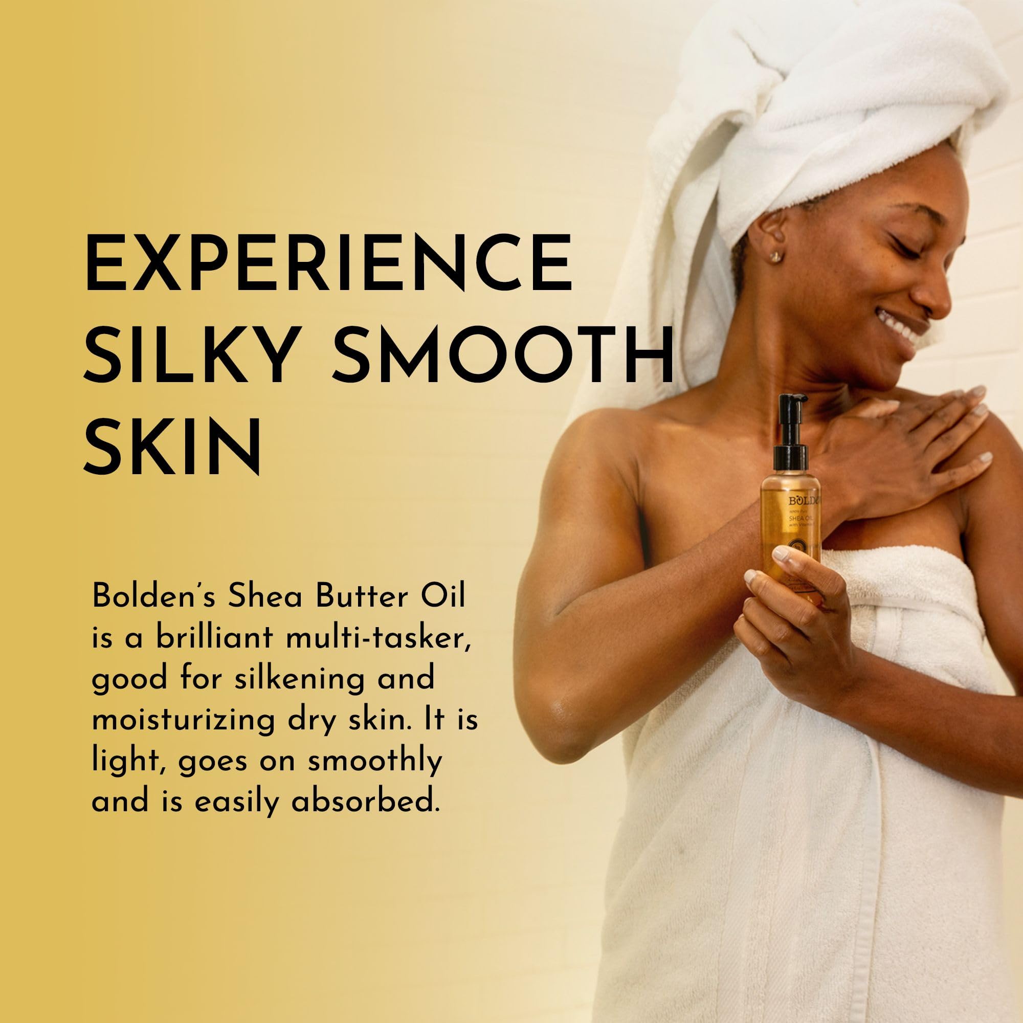 BOLDEN SHEA OIL with Vitamin E | 100% Natural | Unparalleled Moisture & Radiance for Skin & Hair | Sweet Vanilla Scented | 3.4 fl oz