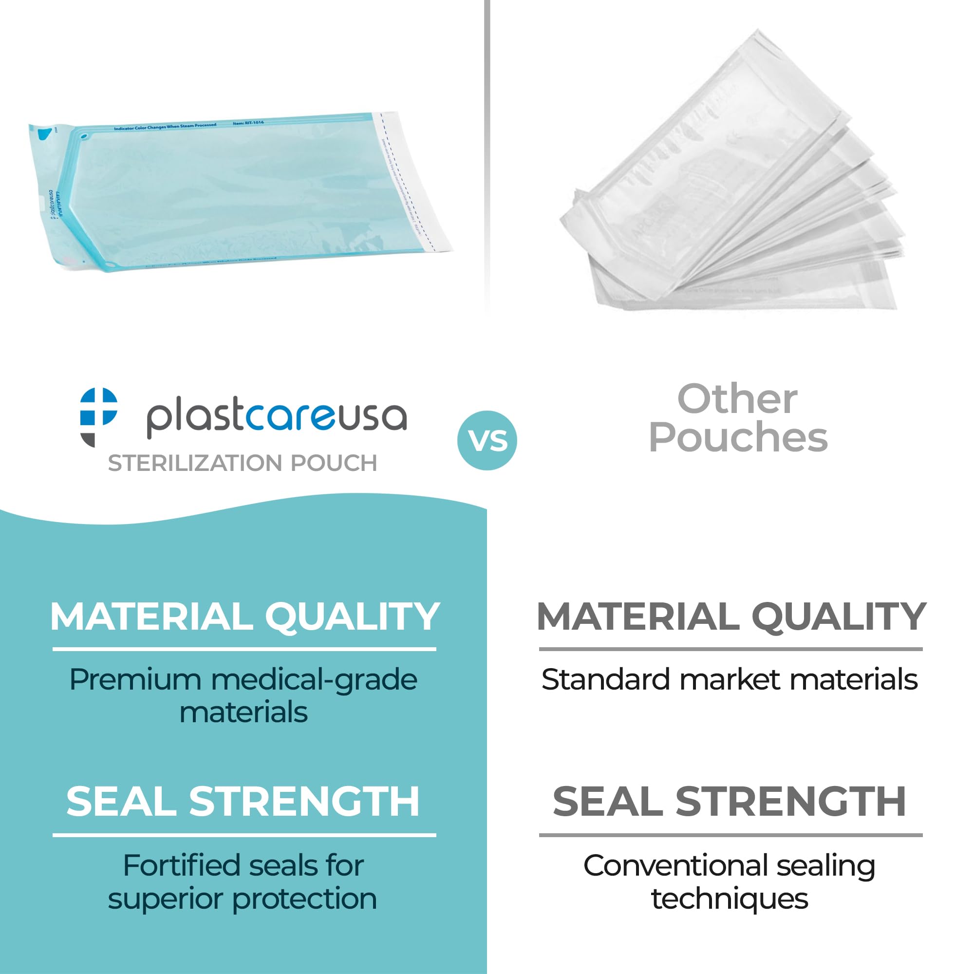 2000 Bulk Sterilization Pouches, Sterilizer Autoclave Bags for Sterilizing Cleaning Medical and Dental Instruments Tools, 10 Boxes of 200 (10" x 16")