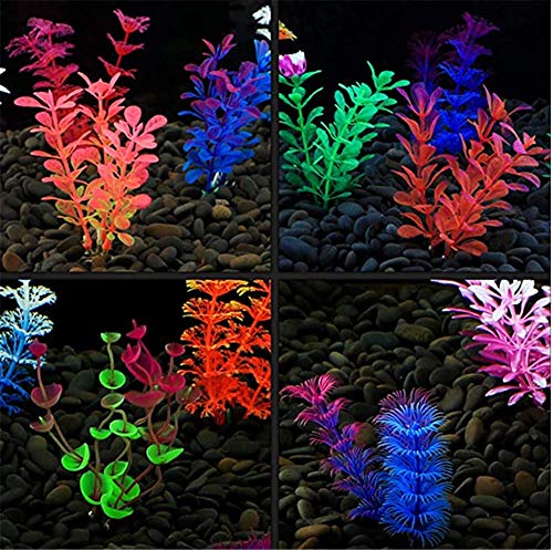 10Pcs Artificial Aquarium Plants, Small Size 2 to 4.5 inch Approximate Height Fish Tank Decorations Home Décor Plastic