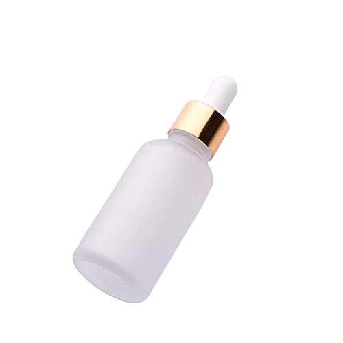 12 Pack Set Glass Dropper Bottles With Golden Caps Frosted Glass Vials Essential Oil Sample Bottles With Glass Eye Dropper Free Dropper&Funnel (50ml/1.7oz)