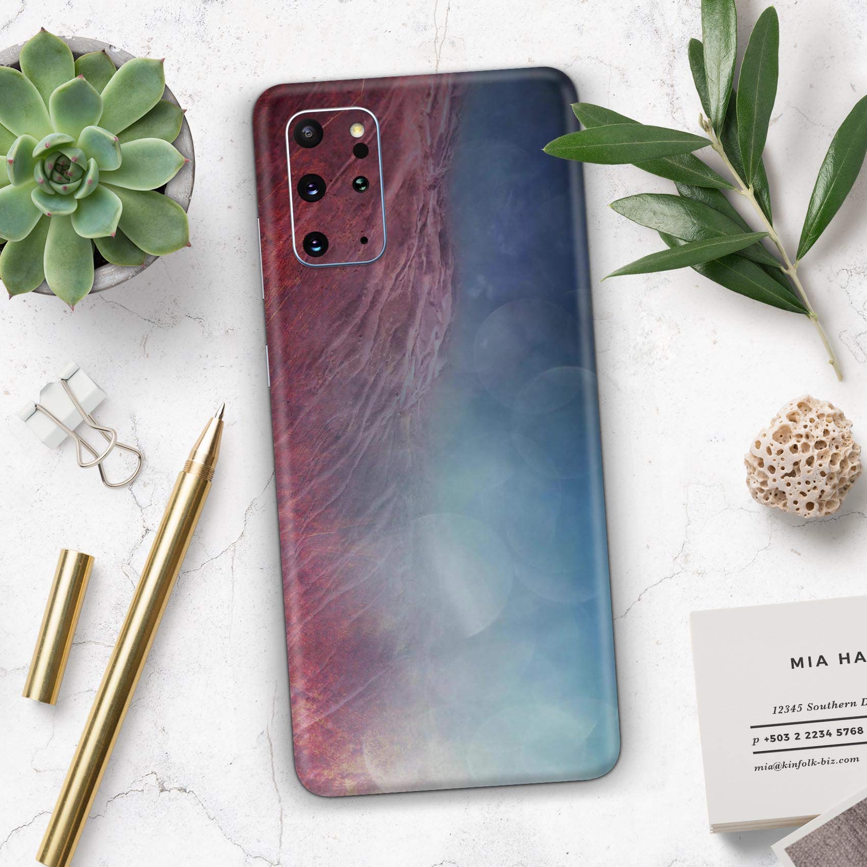DesignSkinz Abstract Fire & Ice V10 Protective Vinyl Decal Wrap Skin Cover Compatible with The Samsung Galaxy S20 (Screen Trim & Back Glass Skin)