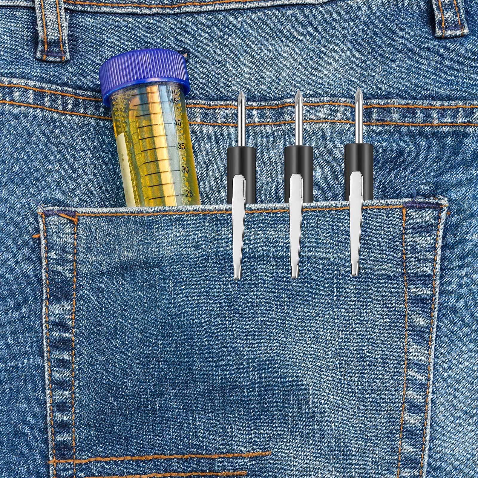 10 Pieces Pocket Screwdriver Set with Clip Double End and Slotted Two-use Screwdriver Set Pocket Mini Pocket Screwdrivers for Mechanics, Electricians, Electronic Technicians, Assemblers (Black)