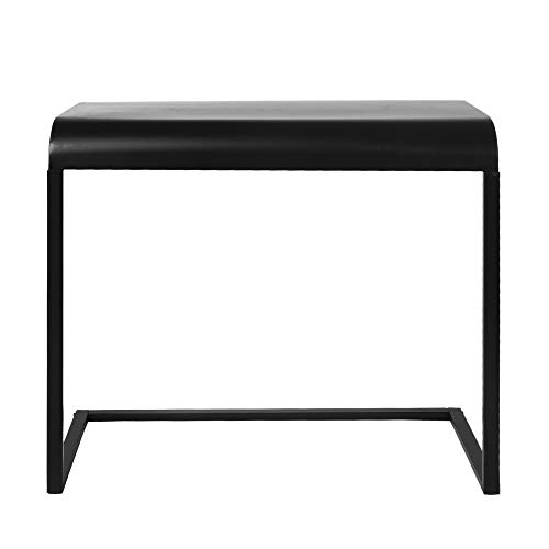 American Art Decor Black Mobile, Portable, & Compact Home Office C-Shaped Desk