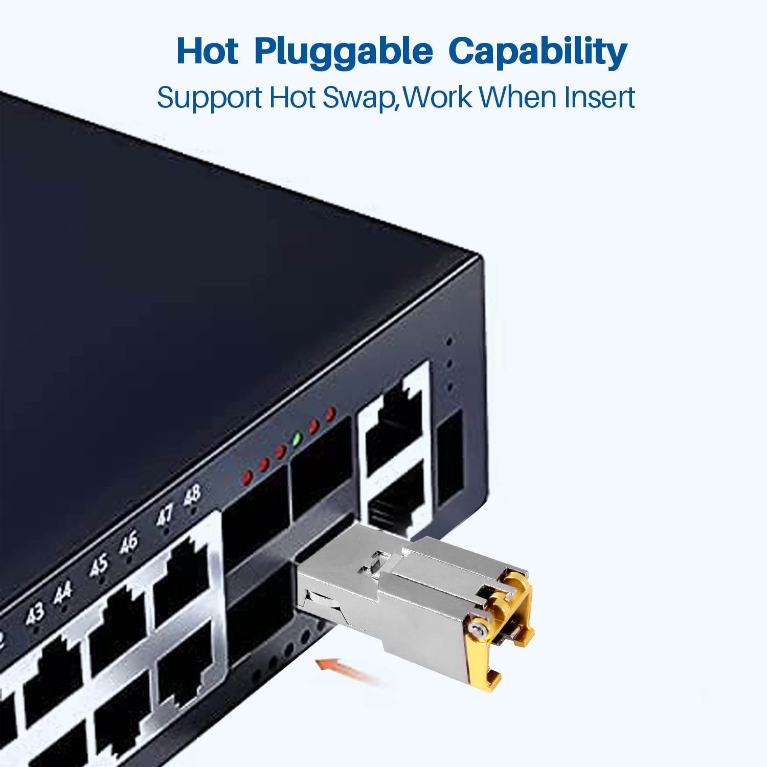 10/100/1000Base-T RJ45 SFP Module,1.25G RJ45 Copper SFP Transceiver Fiber to Ethernet Converter,up to 100m Distance,Hot Pluggable,Wide Compatibility