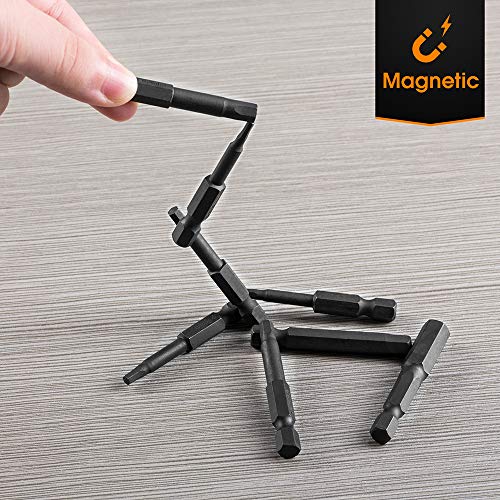 10PCS Hex Head Allen Wrench Drill Bit Set, VAKOGAL S2 Steel Hex Head Screwdriver Bit Set, with Magnetic, 1.5-8mm Metric, 1/4 Inch Hex Shank, 2 Inch Length, for Hand Held Wrench and Electric Drills