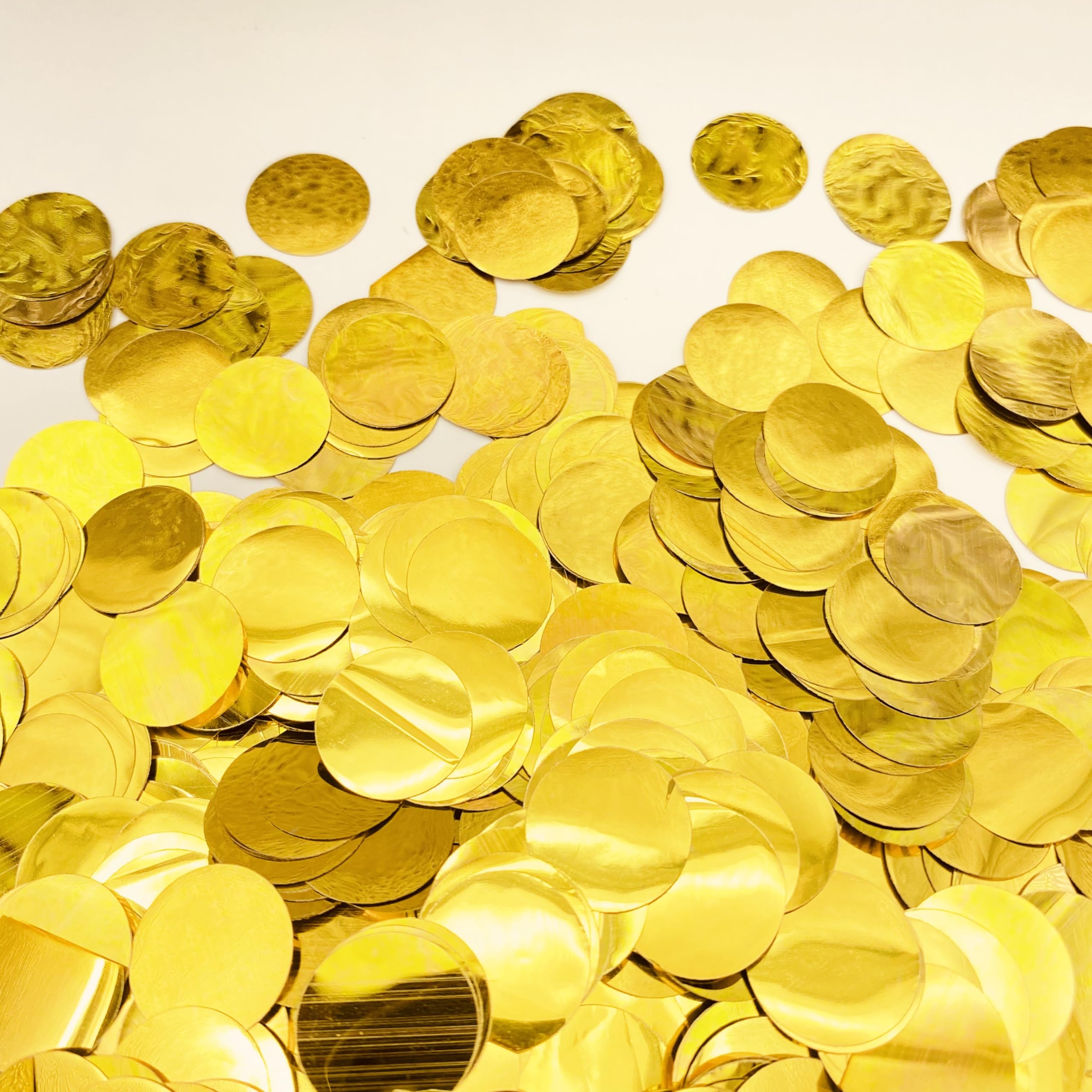 10000PCS/100g Sparkle Foil Metallic 15mm Round Confetti Circle Dot Table Scatter Confetti for Wedding Graduation Baby Shower Birthday Engagement Party Favors Decorations (Gold)