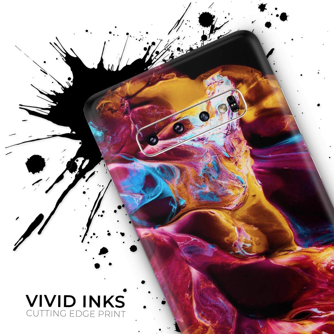 DesignSkinz Liquid Abstract Paint V33 Protective Vinyl Decal Wrap Skin Cover Compatible with The Samsung Galaxy S20 (Screen Trim & Back Glass Skin)