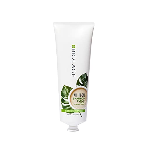 Biolage All-In-One Multi-Benefit Shampoo Scrub | Cleanses, Detoxifies & Gently Exfoliates Scalp | For All Hair Types | Vegan | 8.45 Fl. Oz.