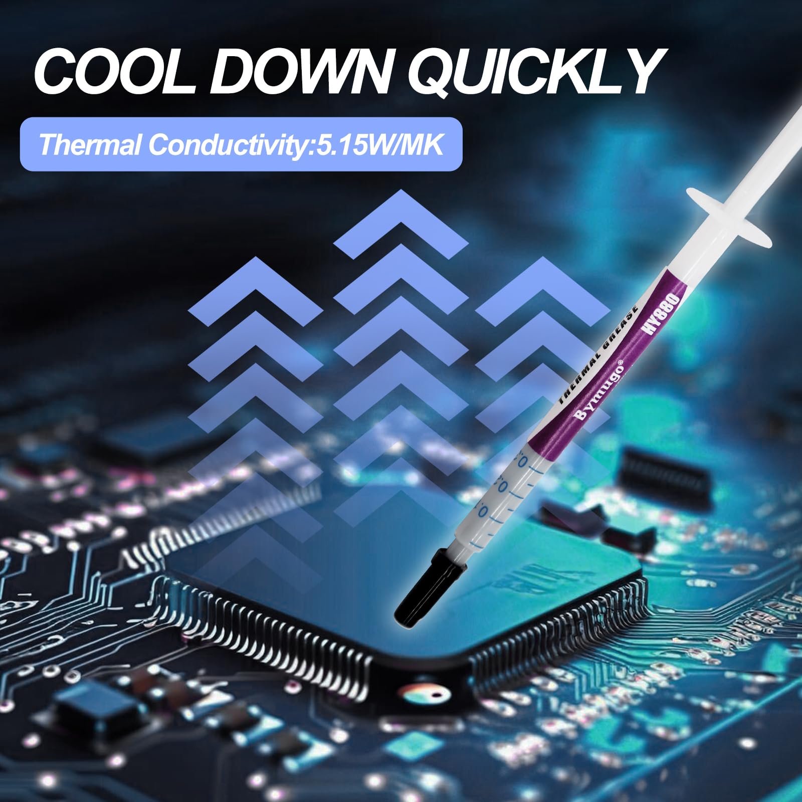 10 Pack HY880 Thermal Paste Kit-5.15 W/MK 1 G/Pcs, High Performance Thermal Compound Paste Grease Heatsink for CPU, Processor, All Cooler Master, Computer, PS4