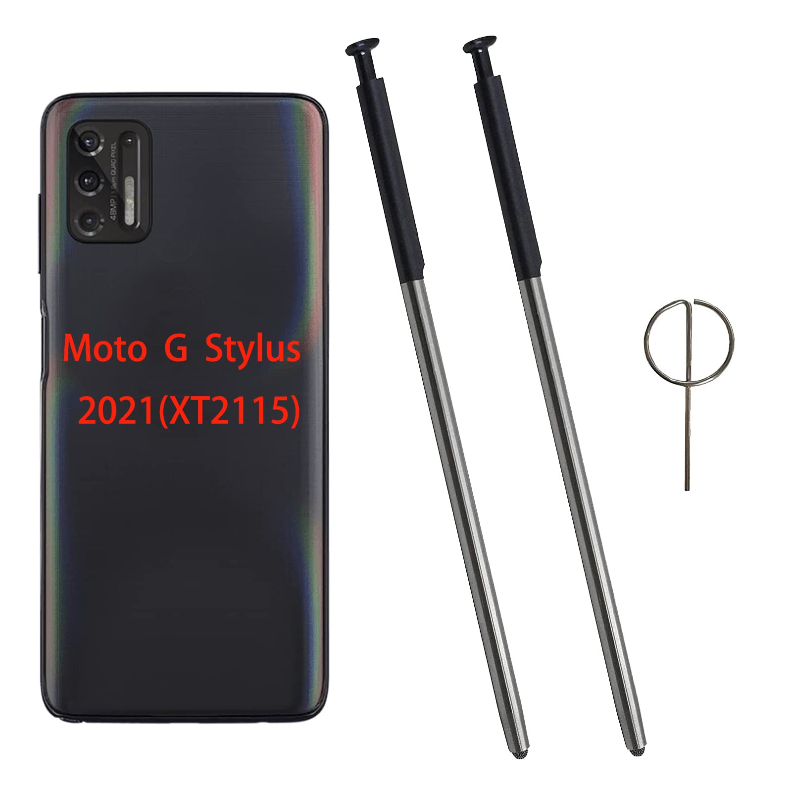 2 Pcs for Moto G Stylus 2021 Pen Replacement LCD Touch Pen Part for Motorola Moto G Stylus XT2115 All Verison Touch Pen with 1 Pcs Eject Pin(Aurora Black)