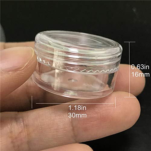 100PCS 5G/5ML Cosmetic Containers With White Lids Sample Gram Plastic Containers Lotion Jars for for Scrubs, Oils, Salves, Creams, Lotions - BPA Free