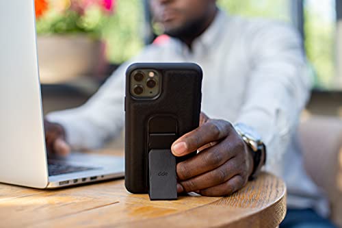 CLCKR Compatible with iPhone 12 Pro Max Case with Kickstand, Phone Grip and Expanding Stand, Cell Phone Cover with Grip Holder, Saffiano Black
