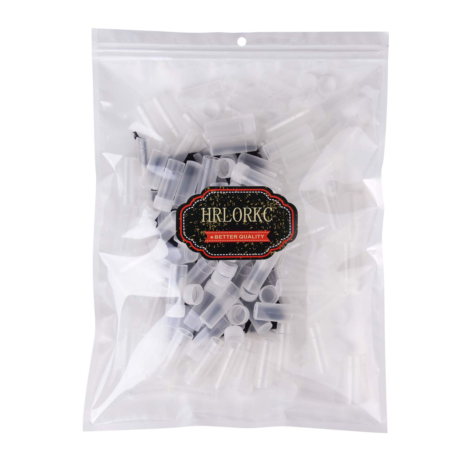 100Pcs 5ML Small Pill Plastic Containers Empty Pill Bottles Sample Bottles Vial Test Tube with Caps by HRLORKC