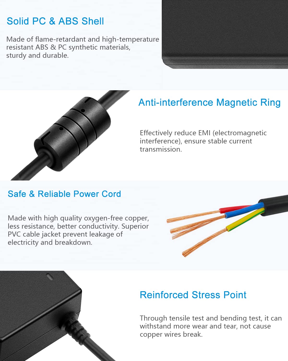 ALITOVE 36V Power Supply 4A 144W AC/DC Adapter 100~240V AC to DC 36 Volt 4 Amp Converter 36 vdc 4A 3.5A 3A 2A Transformer with 5.5mmx 2.5mm Plug for LED Lights Inkjet Printer Laser Engraver