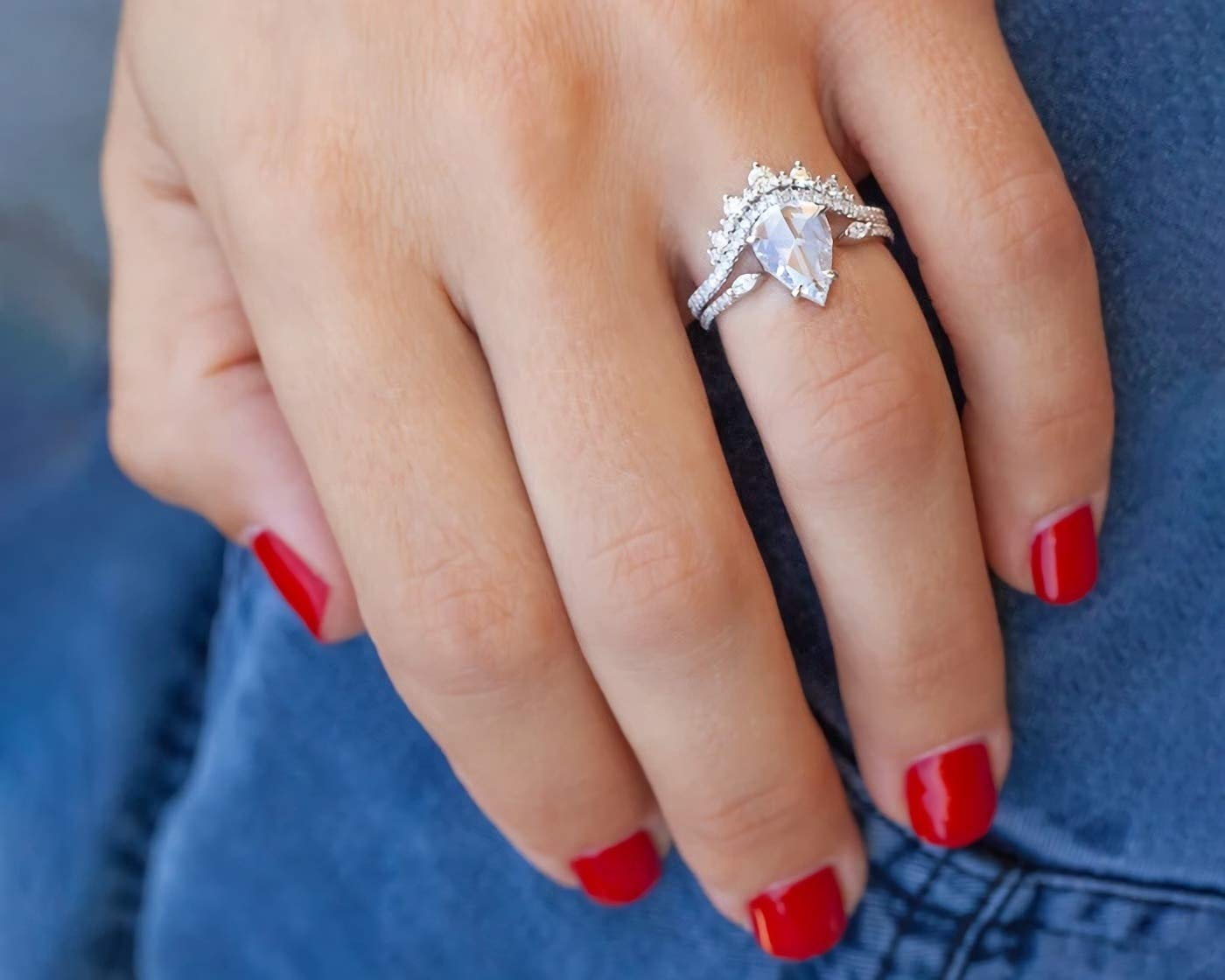 1.85 Carat (ctw) moissanite engagement rings for women 14K gold moissanite rings - personalized ring