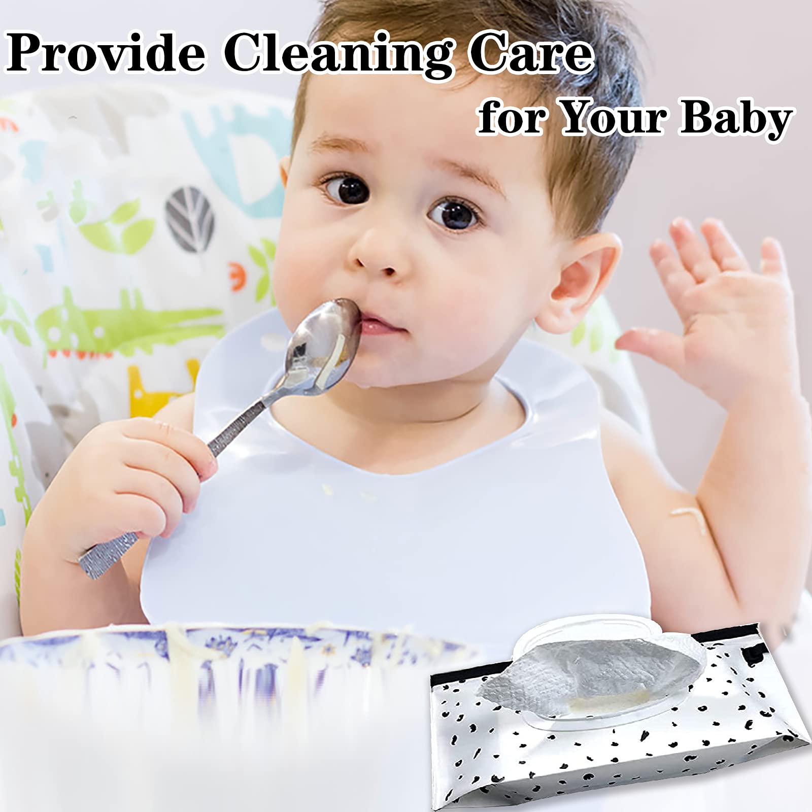 7 Pack Baby Wipes Dispenser, Portable Baby Diaper Wipe Holders, Refillable Wipes Containers, Reusable Travel Wet Pouch