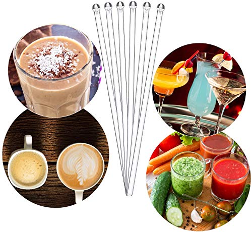 Ball Head Stirrer Disposible Plastic Round Top Crystal Swizzle Sticks ,Crystal Cake Pops, Cocktail Coffee Drink Stirrers 100 Pieces (Clear)