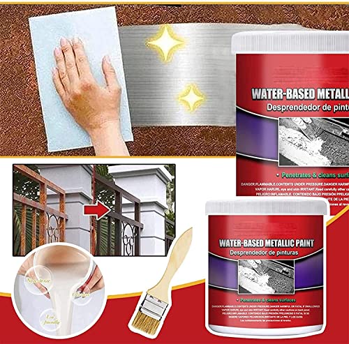 100ML Water-Based Metal Rust Remover,Multi-Functional Car Metallic Paint Anti-Rust Chassis Universal Rust Converter Gel Car Rust Remover for Car SUV Truck Car Chassis Derusting, Brush Included (2 Pcs)