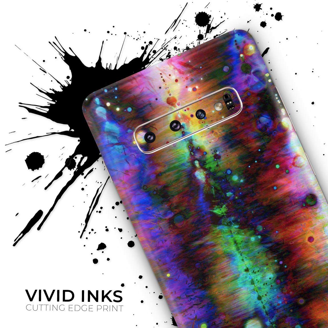 DesignSkinz Neon Paint Mixtured Surface Protective Vinyl Decal Wrap Skin Cover Compatible with The Samsung Galaxy S20 (Screen Trim & Back Glass Skin)