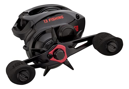 13 FISHING - Inception G2 Baitcast Reel - 7.3:1 Gear Ratio - Left Hand Retrieve (Fresh) - ING2-7.3-LH, Black