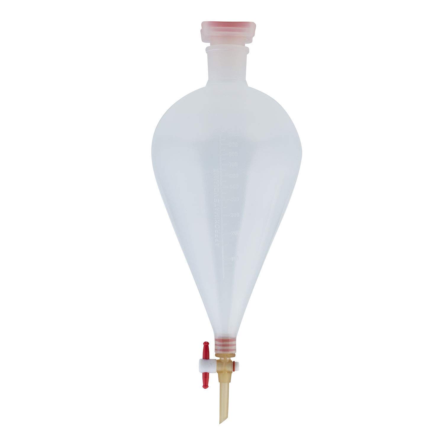 1000ML(1L) Polypropylene Separating Funnel,Conical Plastic Separatory Funnel lab with 24/29 Joints and PTFE Stopcock ,Leak-Proof Screw Cap and Clear Graduated