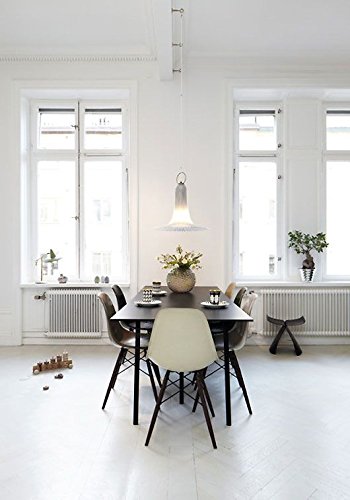 2xhome White - Plastic Molded Bedroom Dining Side Ray Chair with Black Wood Eiffel Dowel-Legs Base Nature Legs No Side