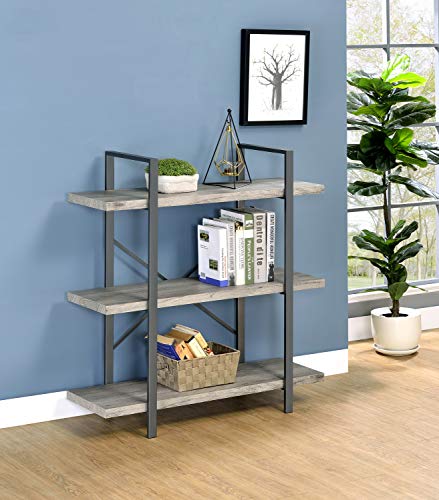 Coaster Furniture Bookcase Grey Driftwood and Gunmetal 805815