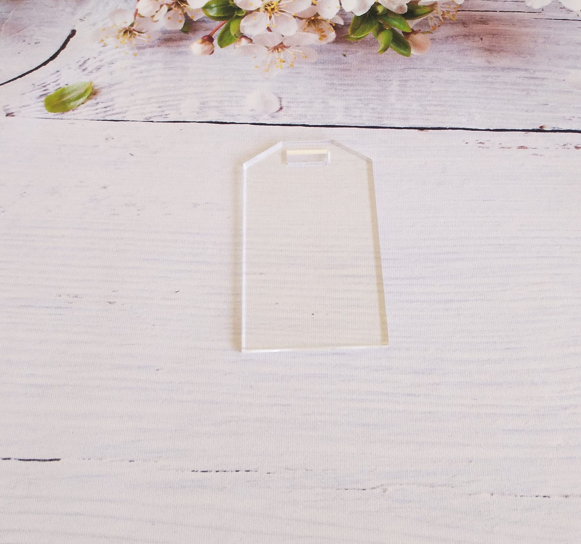 10pcs Acrylic Laser Cut Reserved Tags,Luggage Tag Wedding Place Cards,Acrylic Reserve Seating Tag,Blank Acrylic Keychain (Clear)